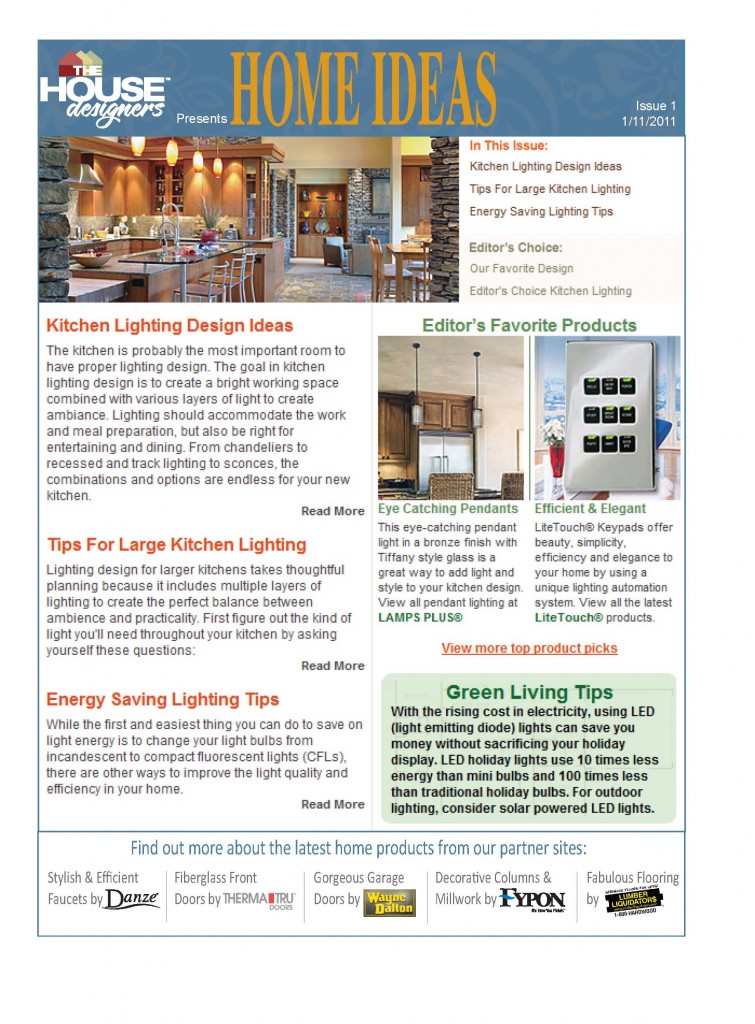 Home Ideas Free Weekly E-Newsletter – The House Designers