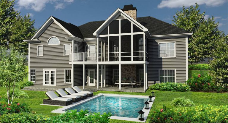 House Plan 4304 Rear Elevation – The House Designers