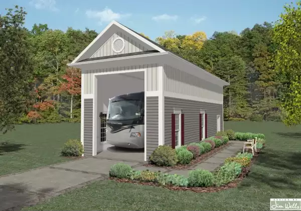 RV Garage One 1683 | The House Designers - 1683