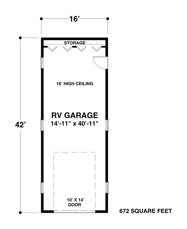 RV Garage One 1683 | The House Designers - 1683