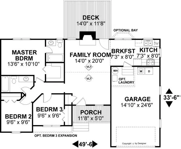 The Springfield 6270 - 3 Bedrooms and 2 Baths | The House Designers - 6270