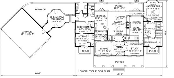 The Fitzgerald 6328 - 4 Bedrooms and 4 Baths | The House Designers - 6328