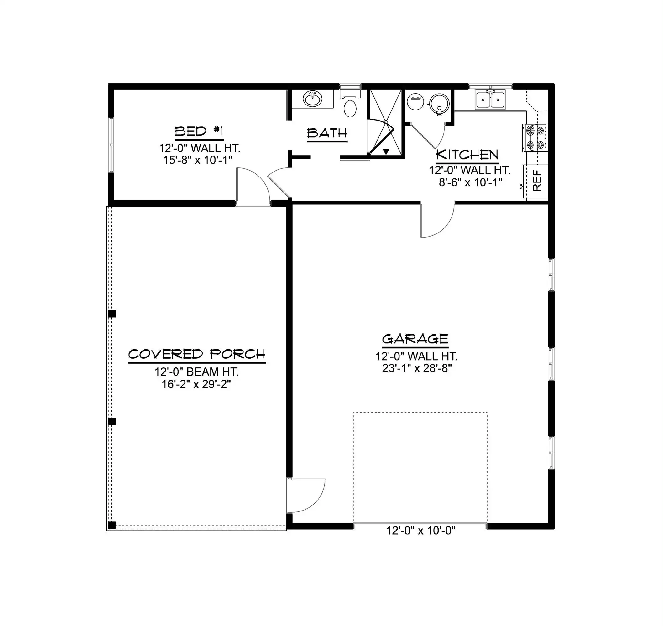 Lubbock | Barndominium Style ADU Garage Plan 10879 - 10879