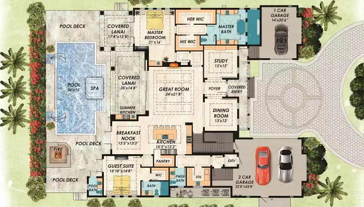 House Plans with Side-Entry Garages | Rear & Side-Entry Garage House ...
