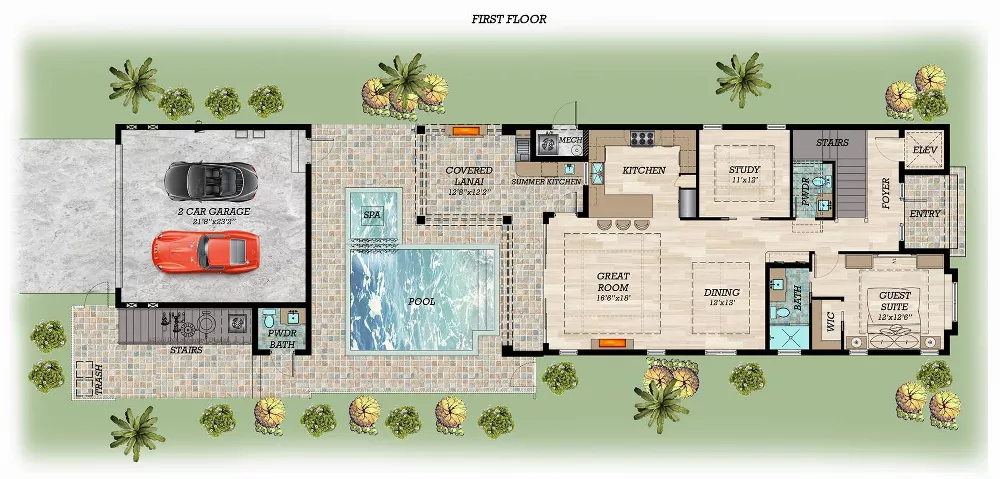 Waterfront House Plan Golf Course Waterfront Lot Home Floor Plan