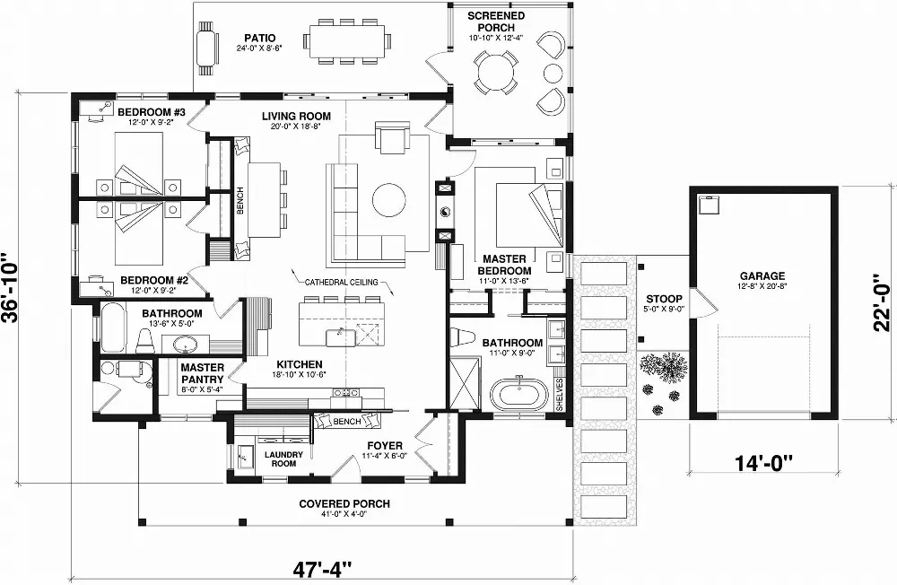 Luxury Ranch Style Home Plan Drafting