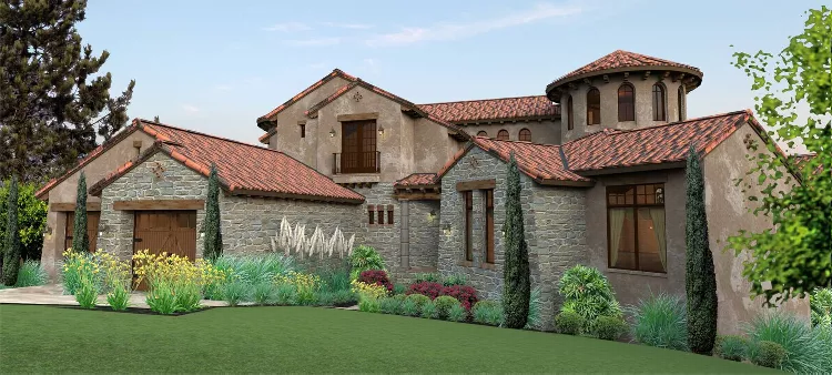 Tuscan House Plans Turret