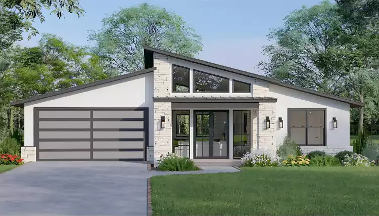 Florida Ranch Home Angled Front Entry