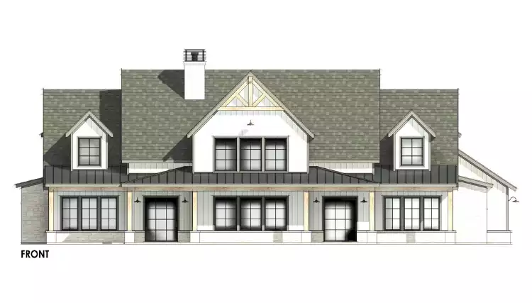 Modern Country Homes Elevation Plan 80801 | Texas Hill Country Plan