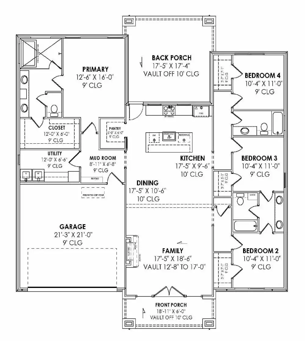 Modern 4 Bedroom House Blueprints 4 BEDROOM HOUSE PLAN | WITH FLOOR