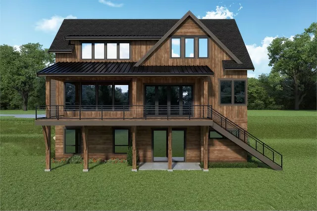 Craftsman Style Lake House Plan With Walkout Basement Craftsman Style