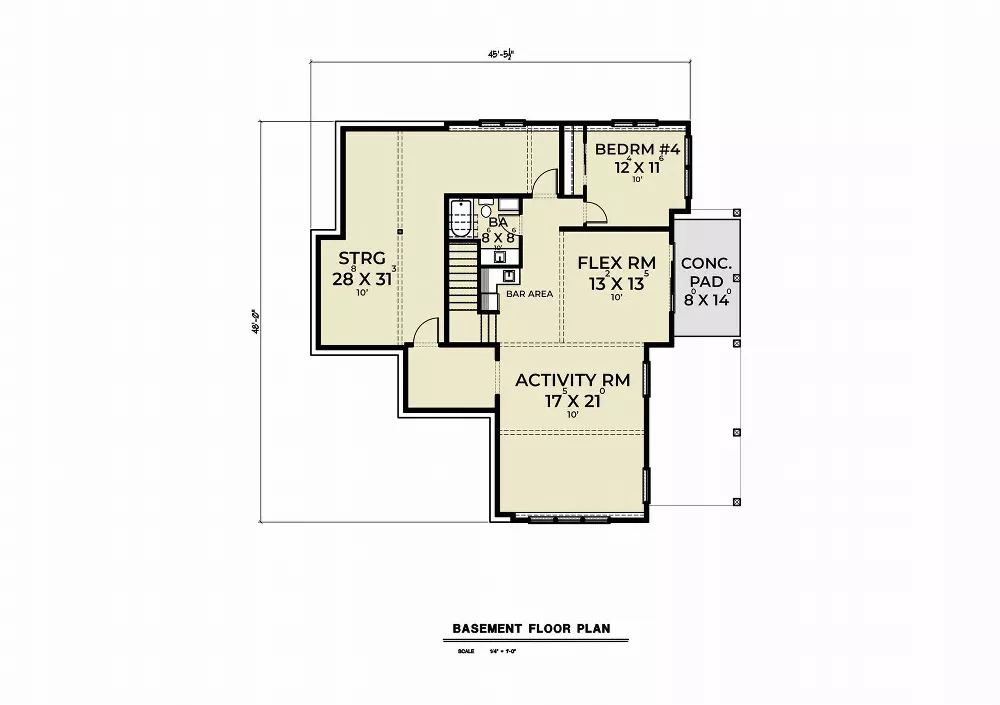 Craftsman Style Floor Plans Basement The House Designers: THD 3061
