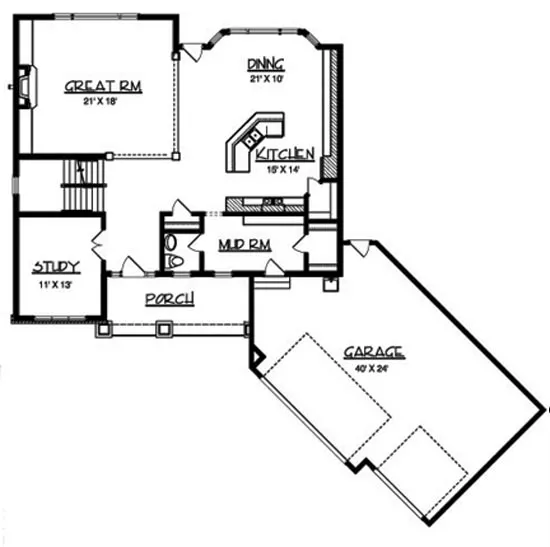 The Cambridge 6176 - 5 Bedrooms and 2.5 Baths | The House Designers - 6176