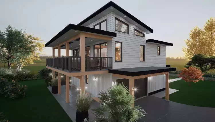 Contemporary House Side View