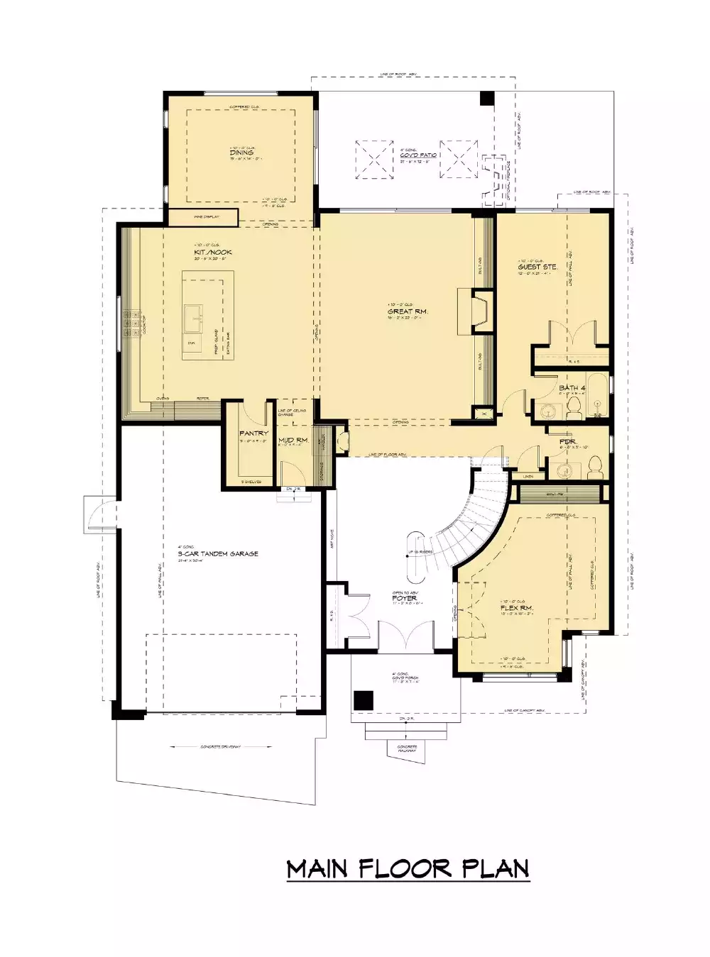Island Style Home Floor Plan