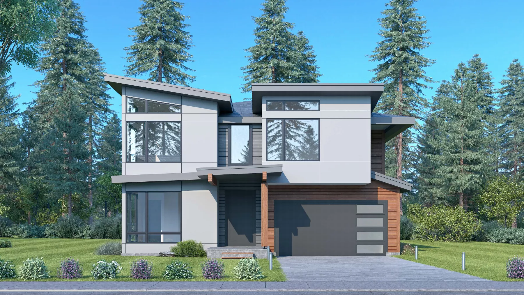 Two Story Contemporary Style Reverse Living House Plan 9974: Shiloh - 9974