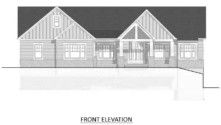 One Story House Elevations Front Front Elevation Home With Double