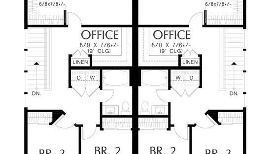 3 Bedroom Contemporary Style Duplex House Plan 2374: The Sheeran - 2374