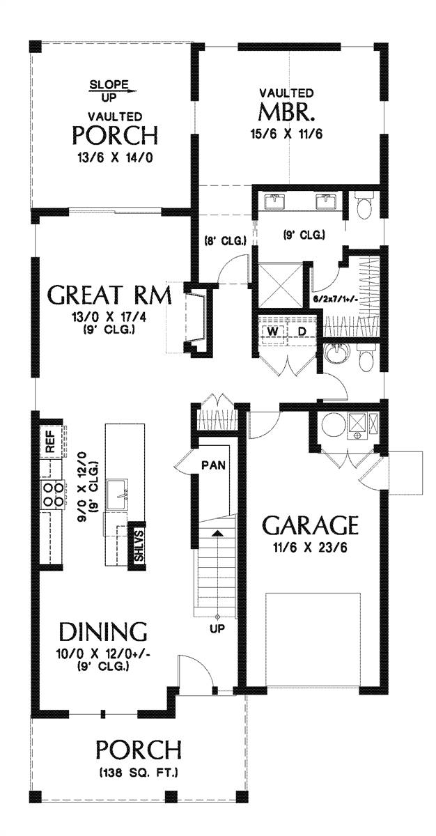 Charming Narrow Lot Cottage Style House Plan 6503: The Lowes - 6503