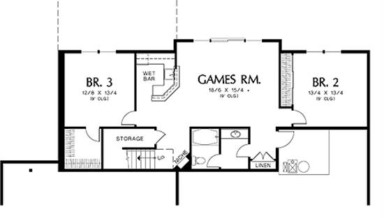 Inverted House Plan with 3 Bedrooms Designed for a Sloping Lot - 5233