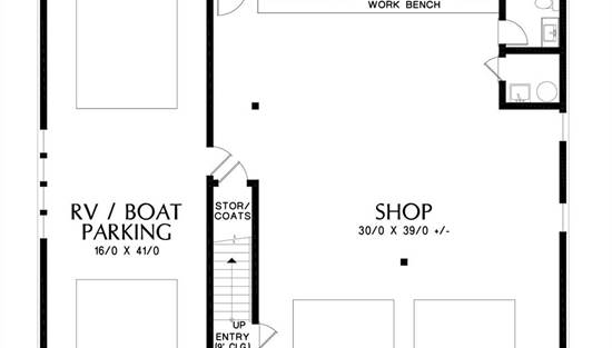 2 Bedroom ADU Craftsman Style House Plan 6435 - 6435