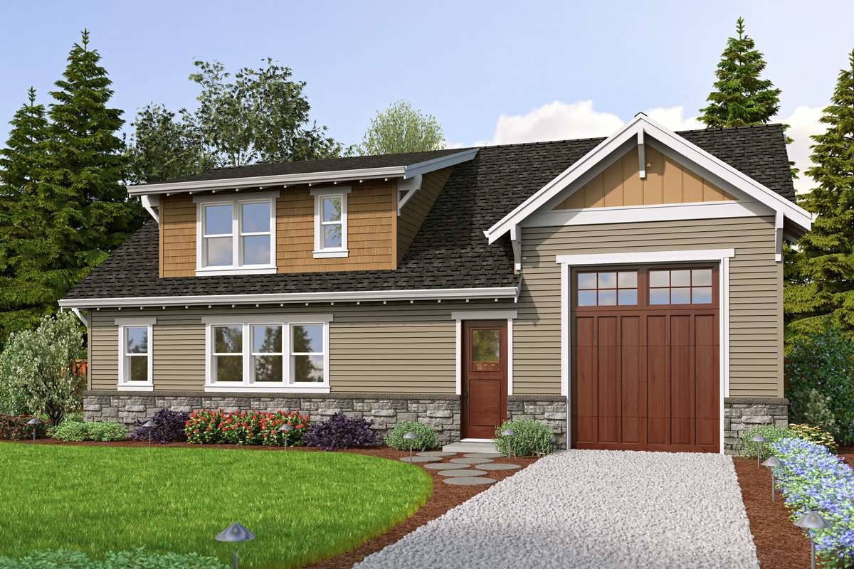 2 Bedroom ADU Craftsman Style House Plan 6435 - 6435