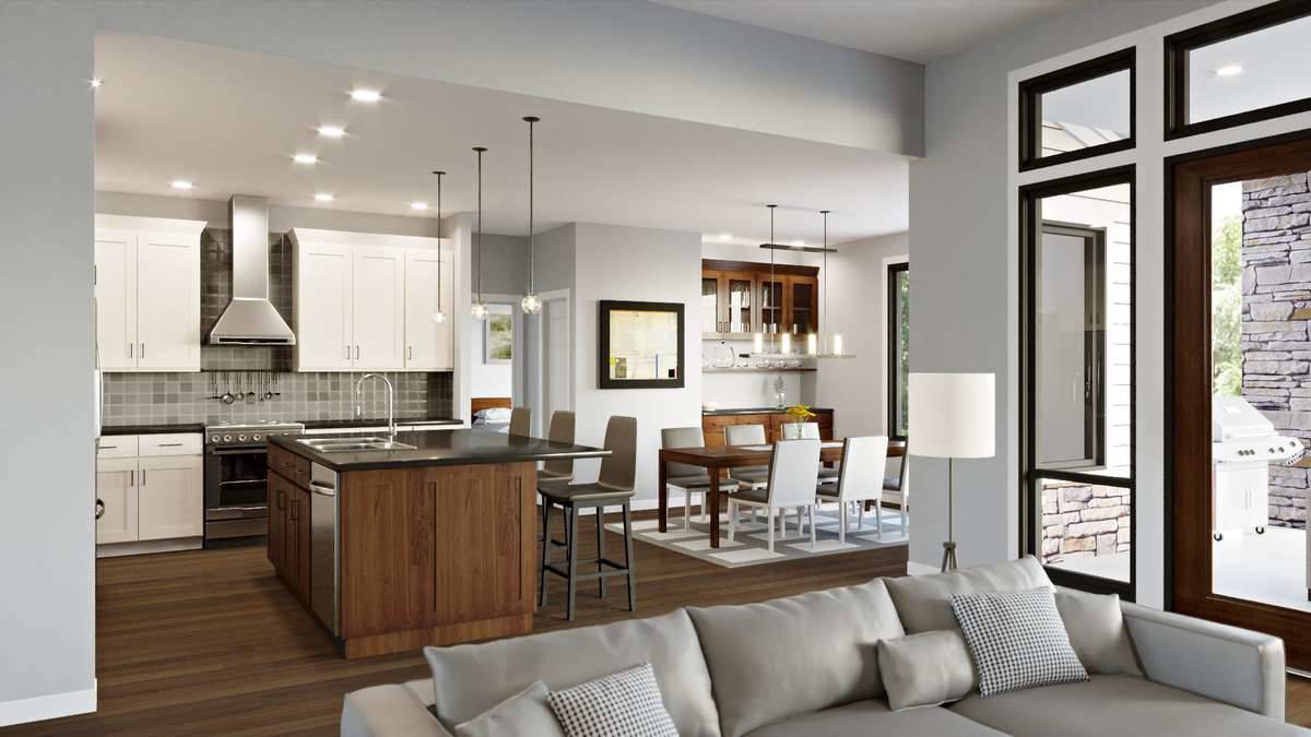 One Story Contemporary Style House Plan 6567: Redmond - 6567