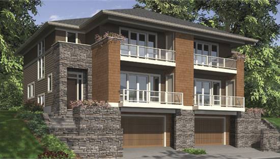 Modern Single Story Duplex House Plans