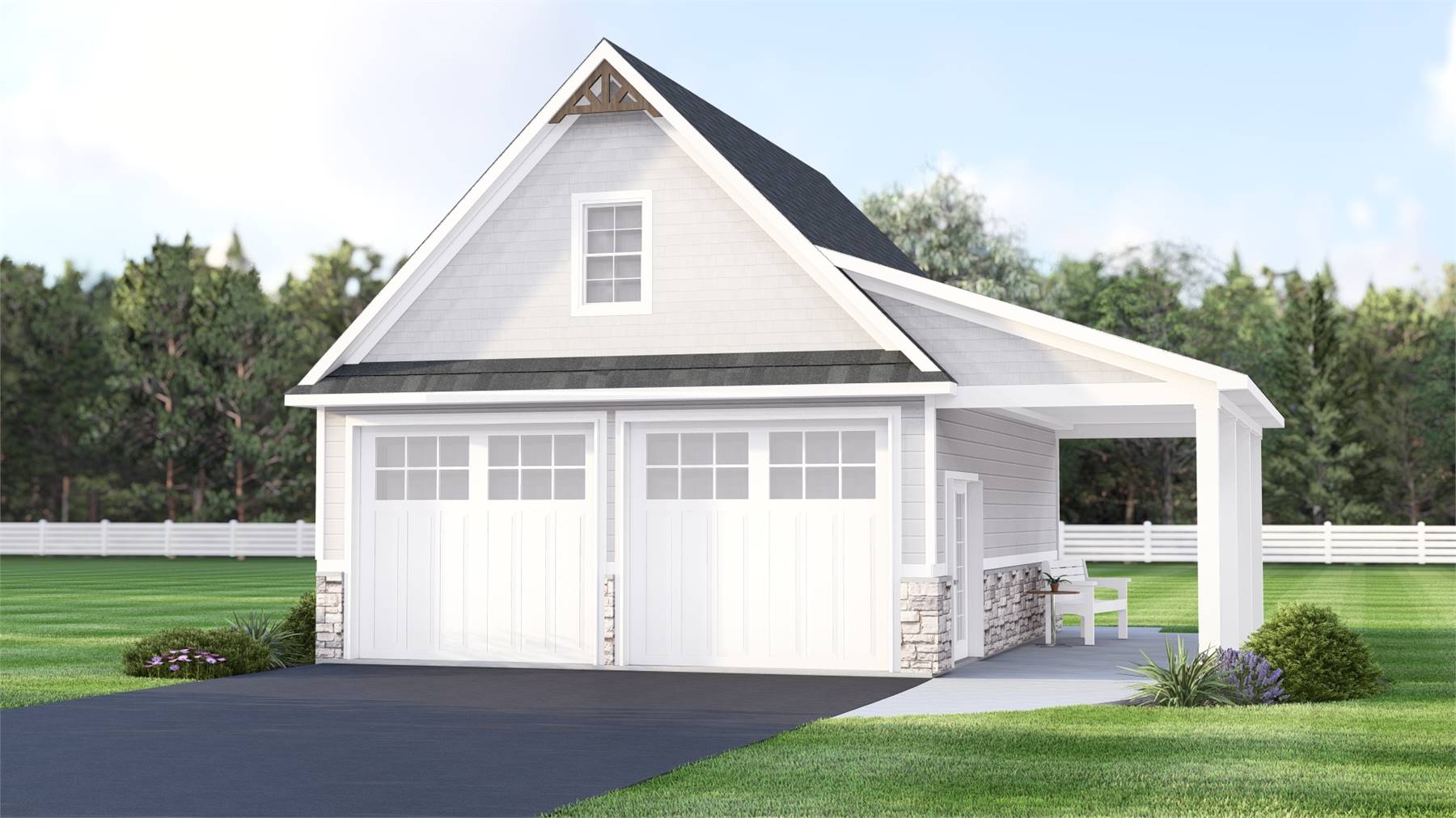 2-Car Cottage Style Garage with Bonus Room - 11904