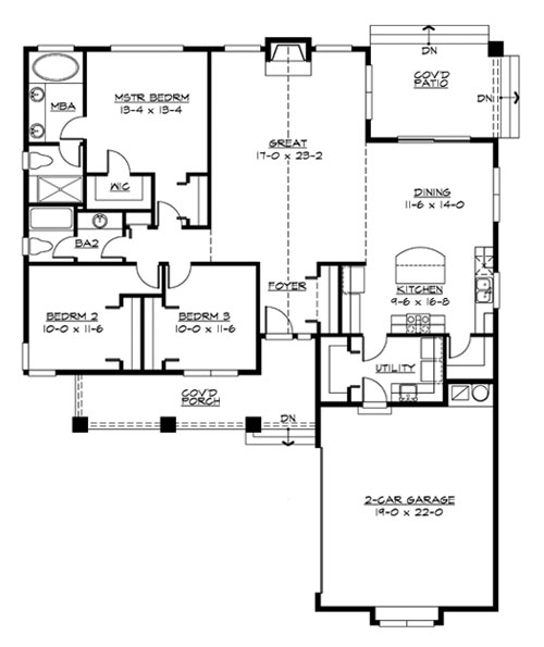 Hayden 3243 - 3 Bedrooms and 2 Baths | The House Designers - 3243