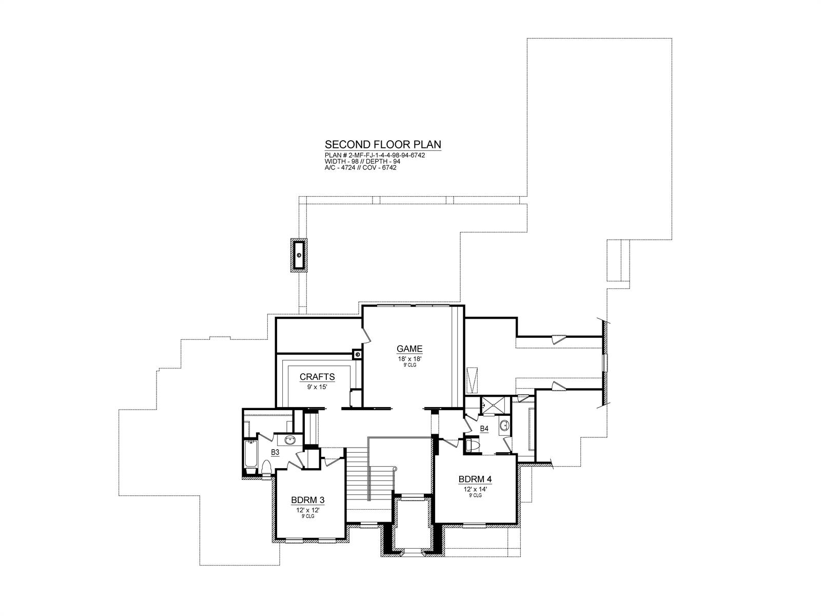 Two Story Traditional Style House Plan 1112: Windsor Ridge - 1112