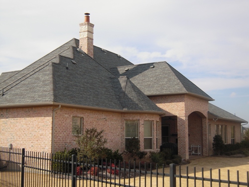 One-story castle plan with huge master bath - 4861