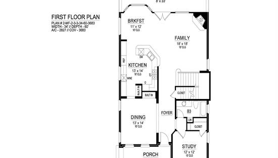European Cottage House Plan with Veranda and Breakfast Area - 9504