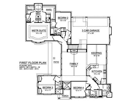 Merriman 5515 - 4 Bedrooms and 4.5 Baths | The House Designers - 5515