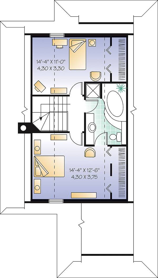 The Cliffside 1 1195 - 3 Bedrooms and 2 Baths | The House Designers - 1195