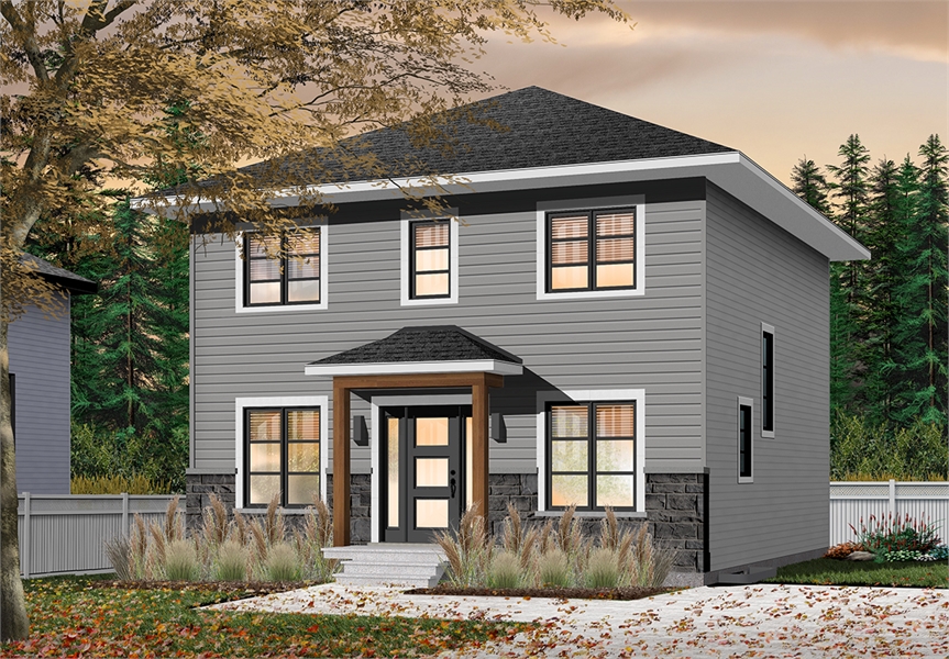 1680 Sq. Ft., 4 Bedroom, Rectangular Traditional House Plan - 1436