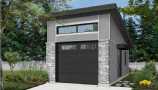 Contemporary Style One Car Garage Plan 4929: Urban Nature