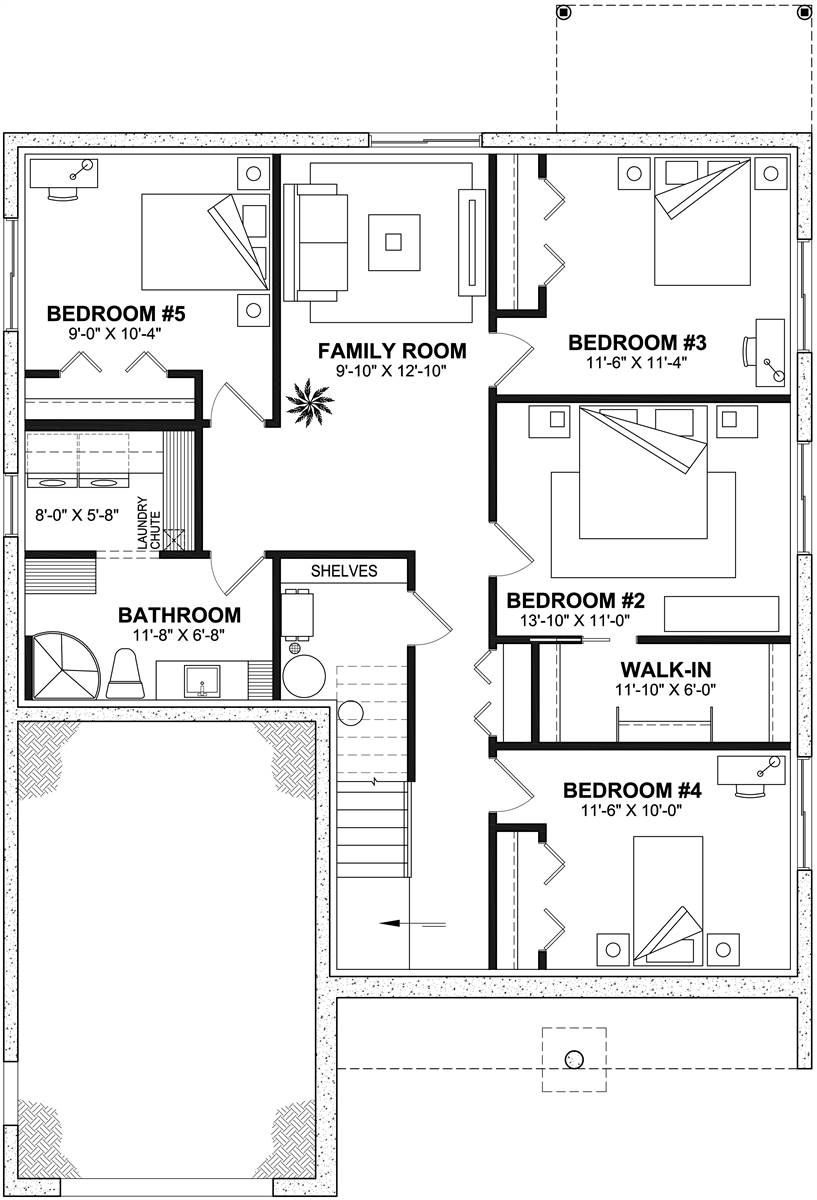 Daylight Basement 5 Bedroom Country Style House Plan 6518 - 6518