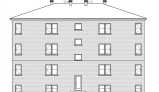 8 unit, 2 bedroom, 1 bathroom Modern Apartment House Plan 7855