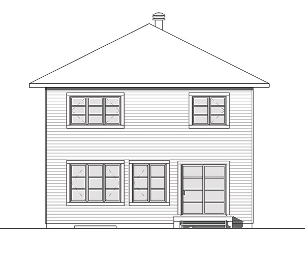 1680 Sq. Ft., 4 Bedroom, Rectangular Traditional House Plan - 1436