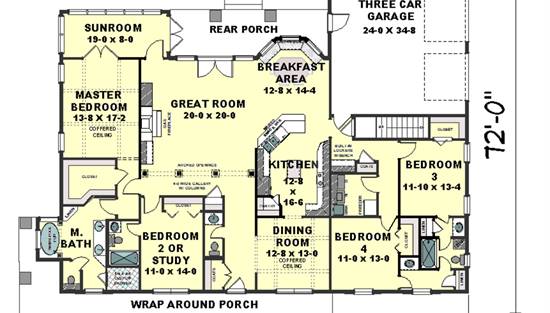 The Devore 1807 - 4 Bedrooms and 3 Baths | The House Designers