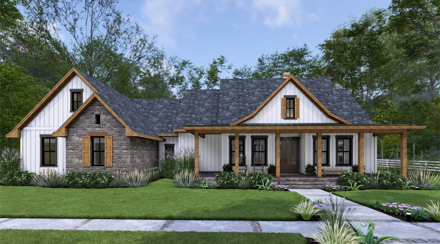 Hudson Open Concept 3 Bedroom Country Style House Plan 10159 - 10159