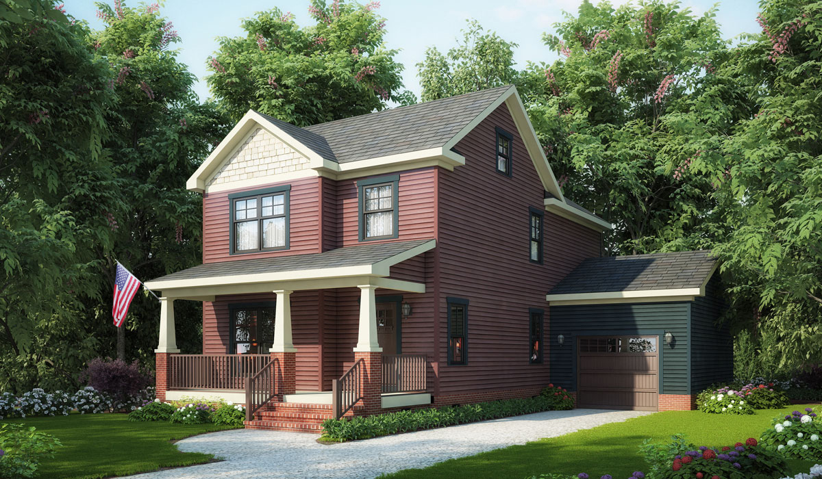 Craftsman Style House Pla 1990: All American - 1990