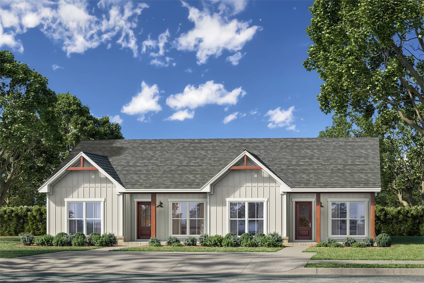 Rhys Charming 2-Bedroom Country Style Duplex Plan 10174 - 10174