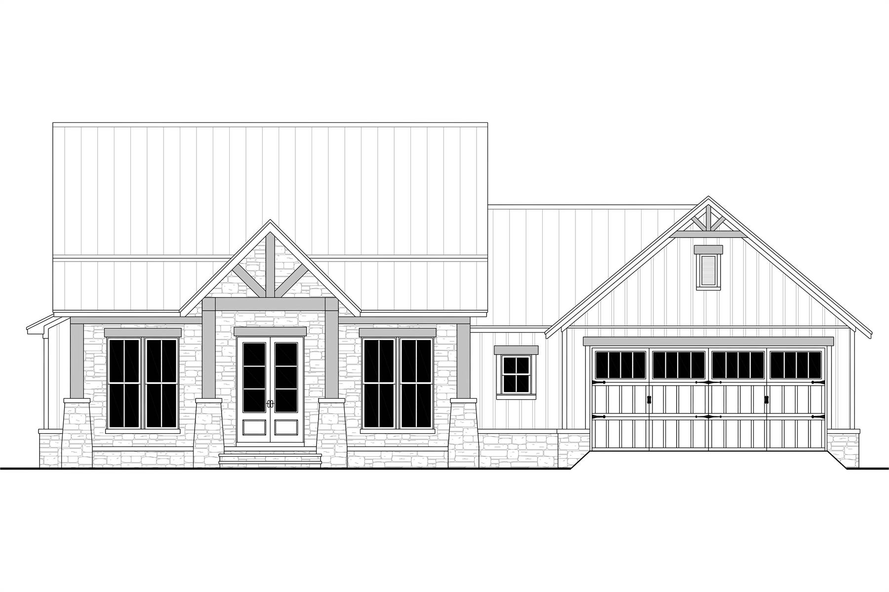 3 Bedroom Rustic Country Style House Plan 4368: Hatley - 4368