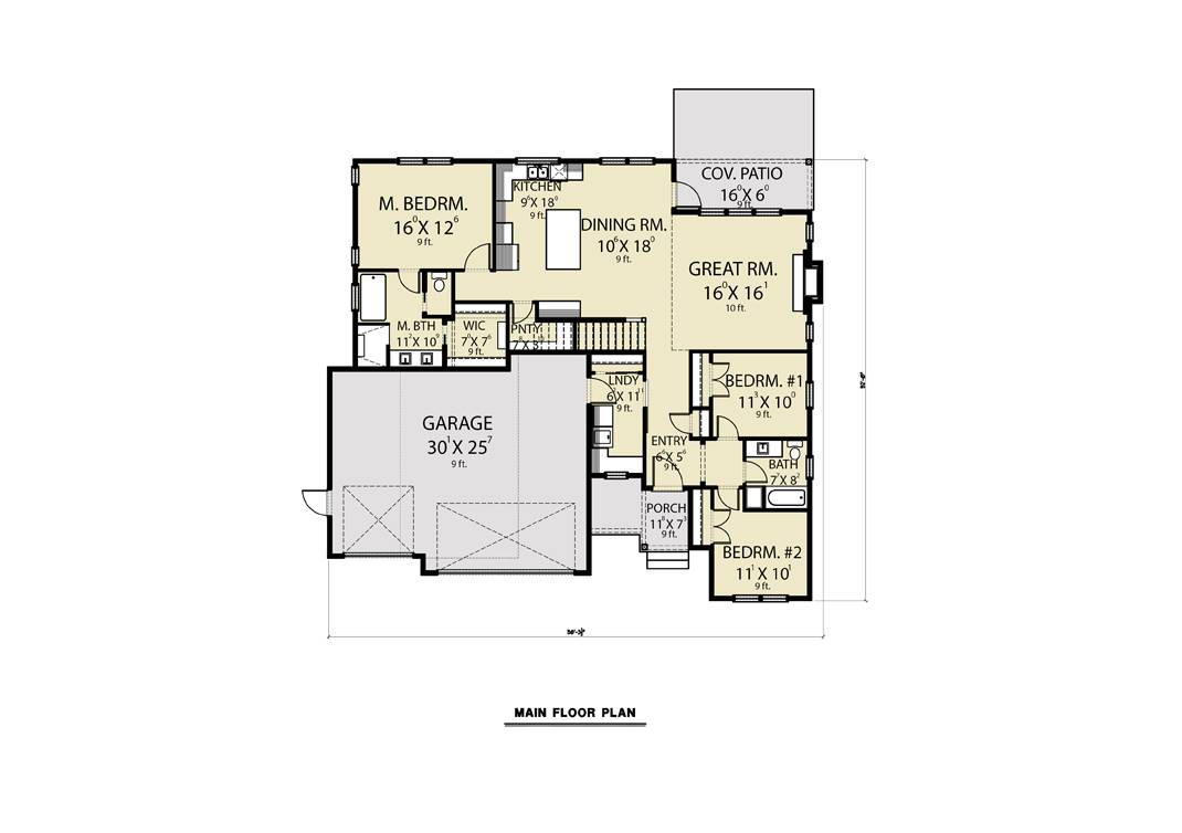 3 Bedroom Country Style House Plan 2368: Calvino - 2368