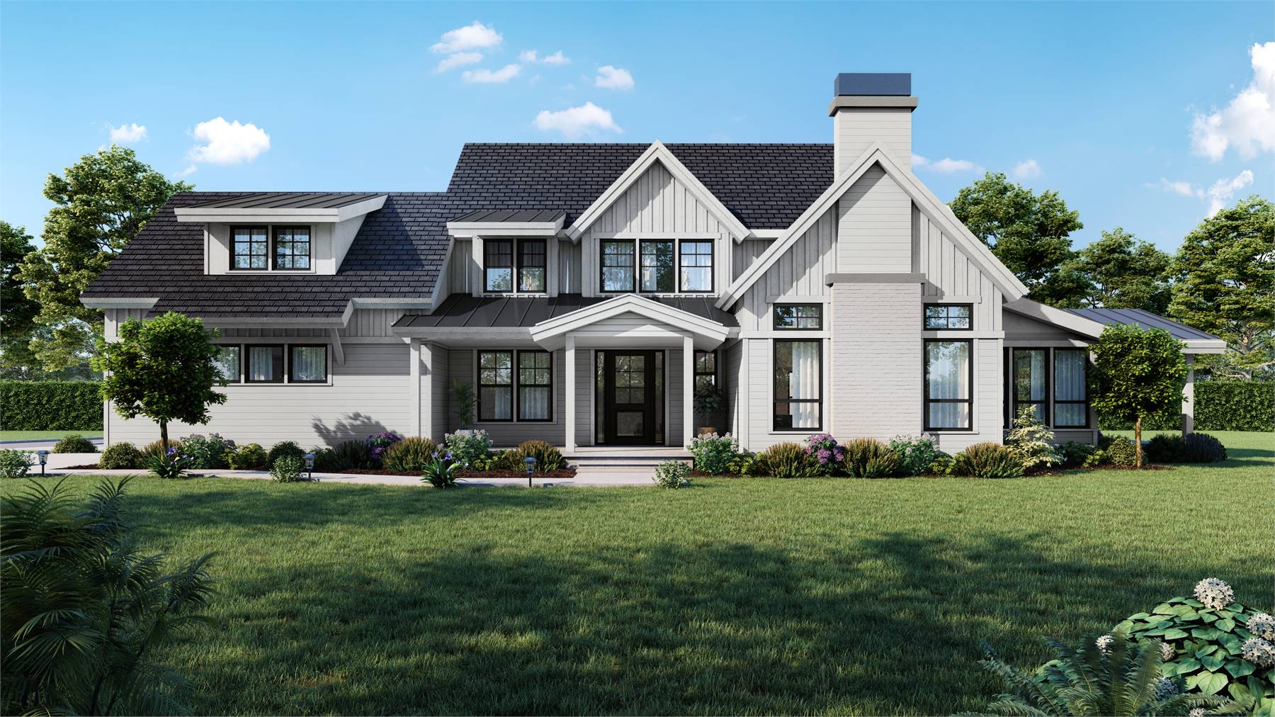 Charming Two Story Modern Farmhouse Style House Plan 8708: Peakside - 8708