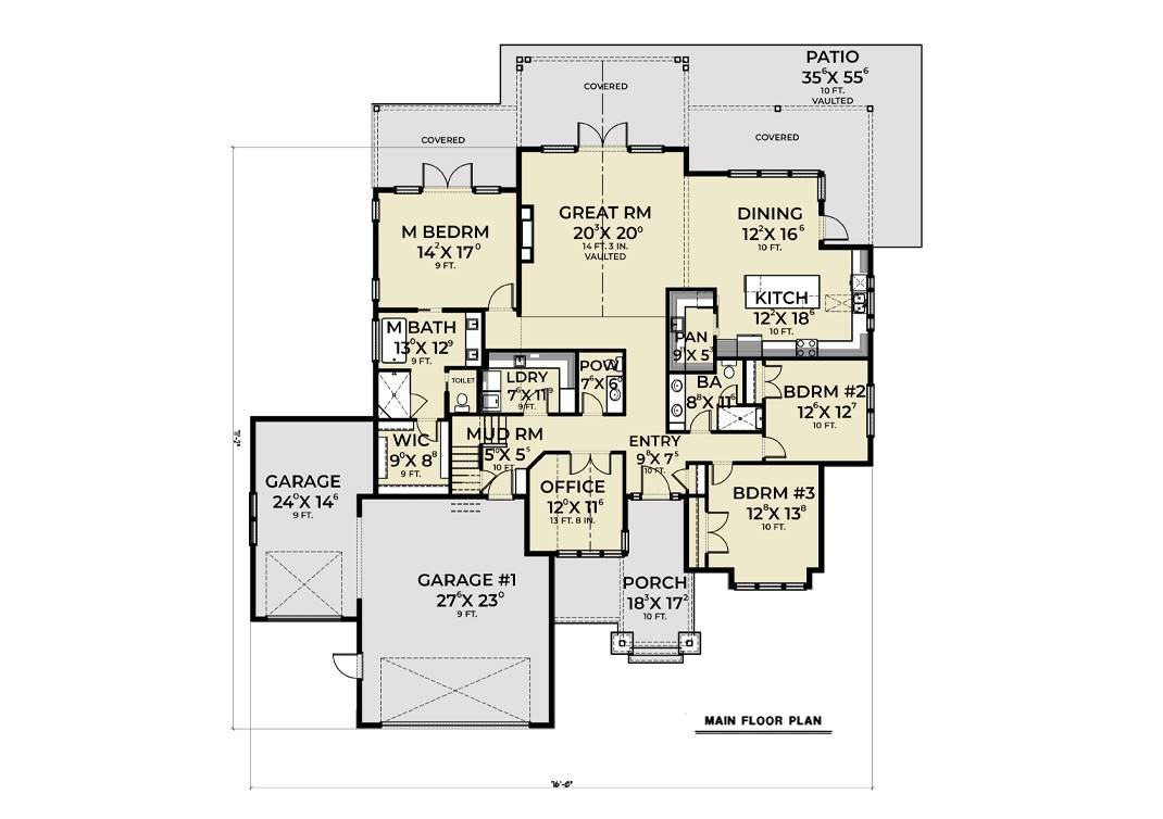 Beautiful Modern Farmhouse Style Ranch House Plan 8718 - 8718