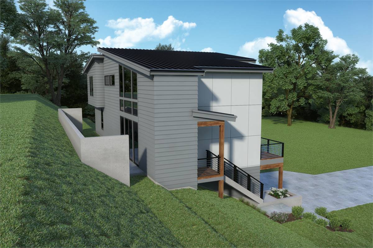 Sloping Lot Contemporary Style House Plan 9924: The Voight - 9924