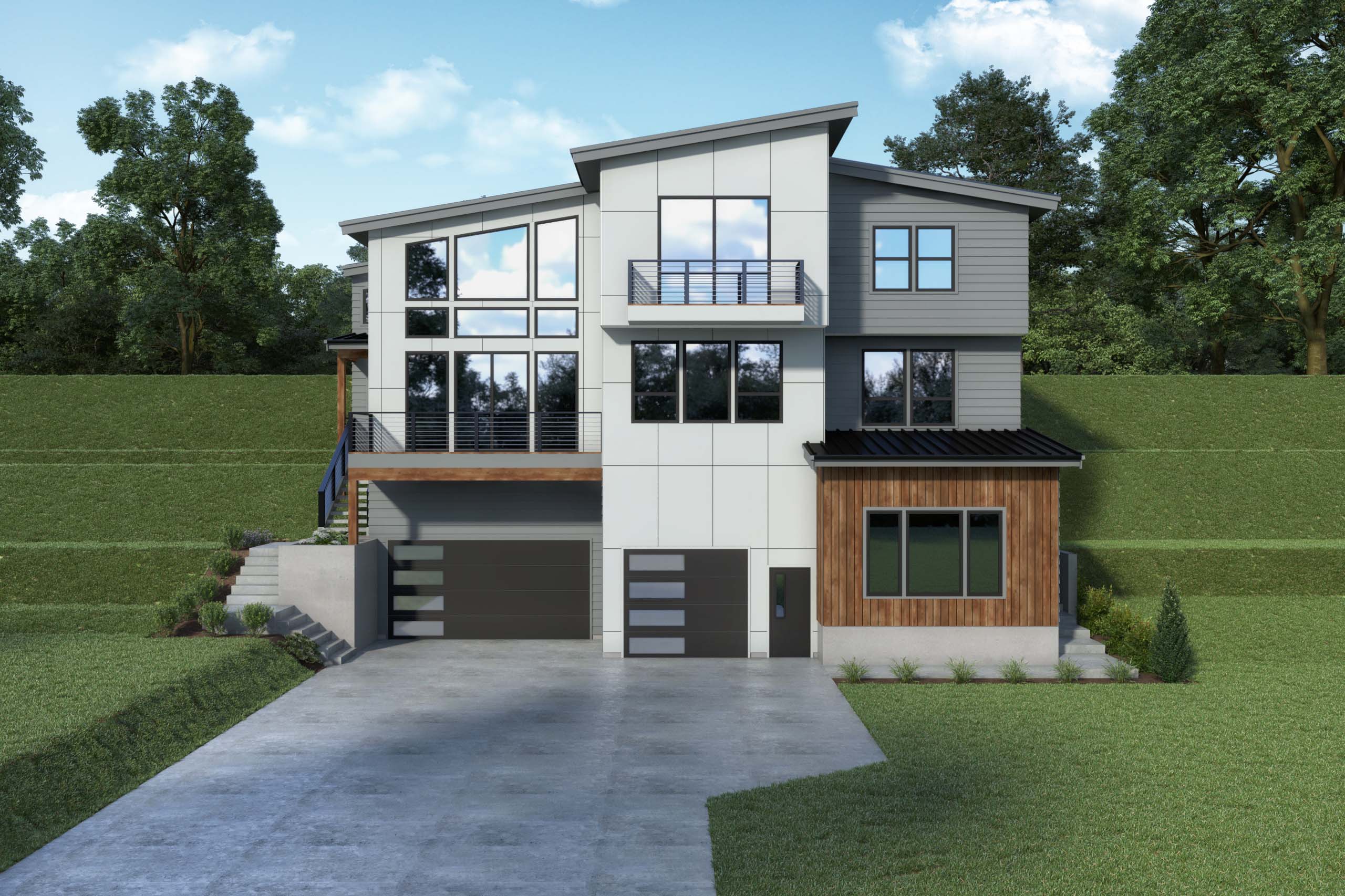 Sloping Lot Contemporary Style House Plan 9924: The Voight - 9924
